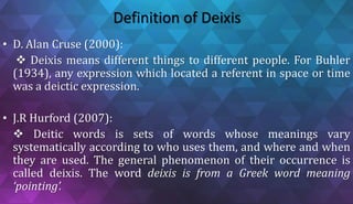Deixis and Distance | PPTX