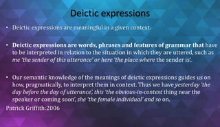 Deixis and Distance | PPT