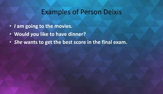 Deixis and Distance | PPT
