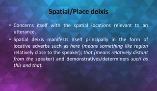 Deixis and Distance | PPT