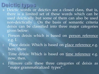 Deixis presentation | PPTX