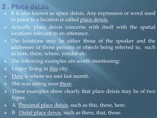 Deixis presentation | PPTX