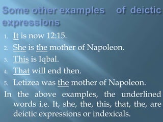 Deixis presentation | PPTX