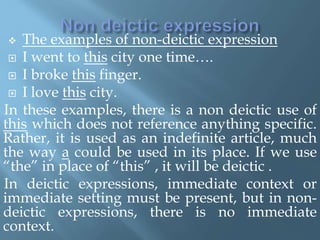 Deixis presentation | PPTX