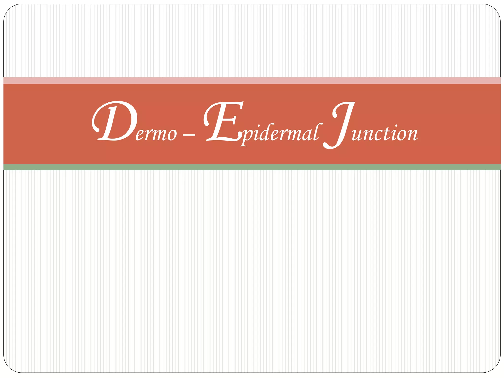 dermo epidermal junction | PPTX
