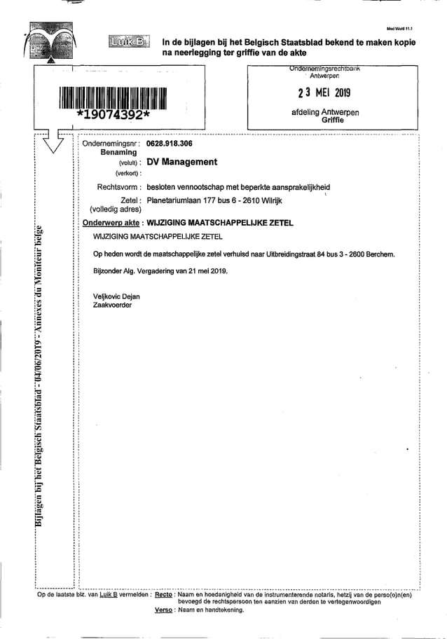 Dejan Veljkovic heeft firma verhuisd | PDF