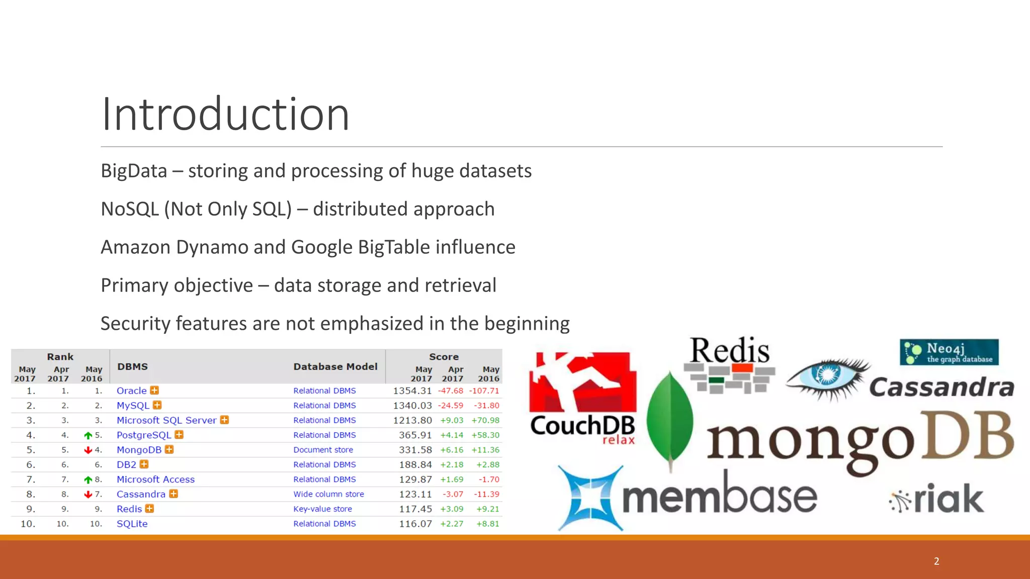 Influence of schema-less approach on database authorization | PPT