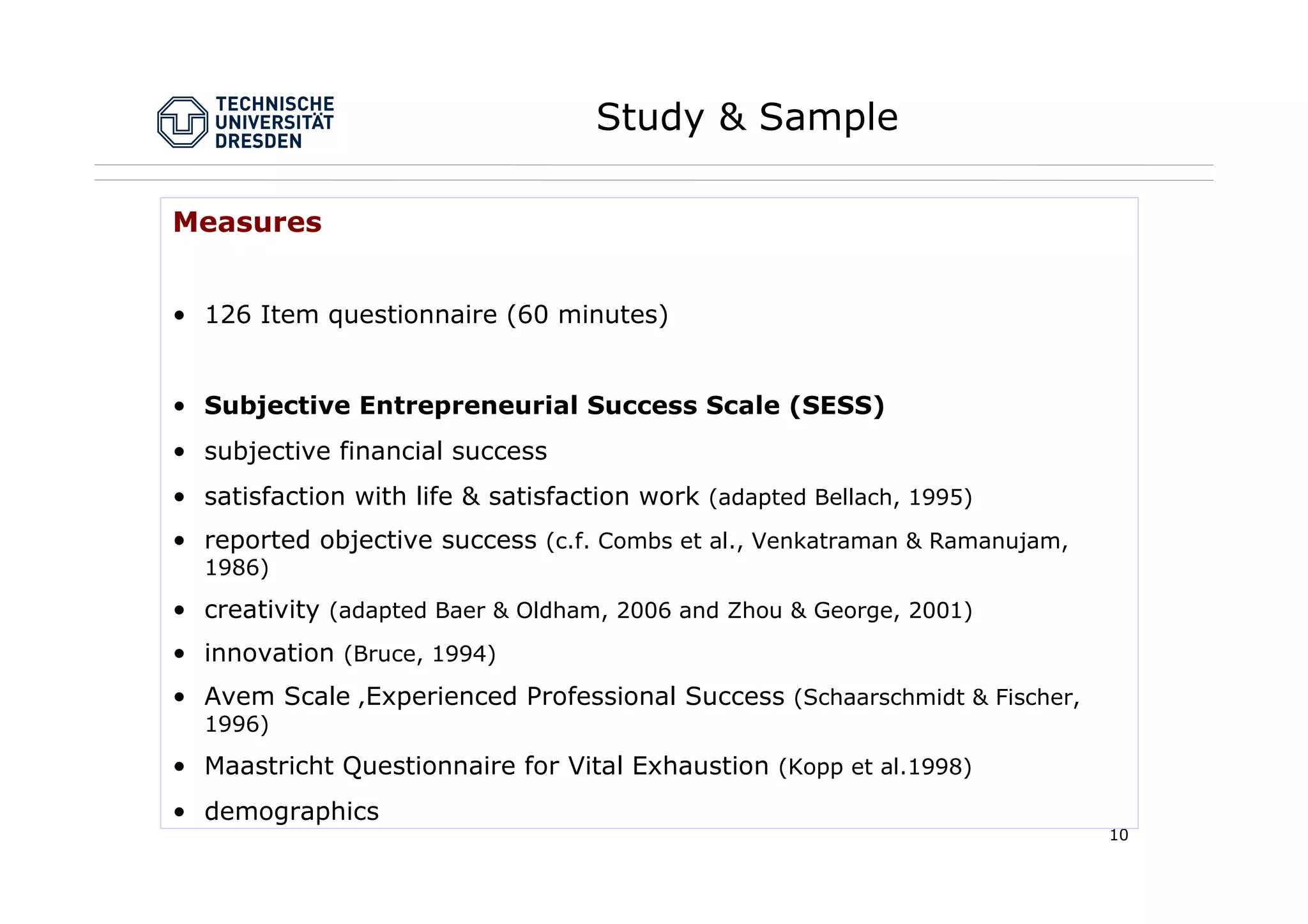 Entreprenuerial Success- Scale Development | PDF