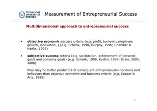 Entreprenuerial Success- Scale Development | PDF