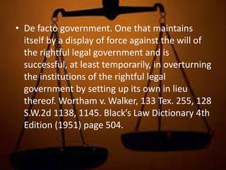De jure and de facto government | PPTX