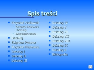 Dekalog Krzysztofa Kieślowskiego | PPT | Awards Shows | Events