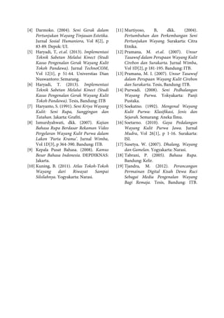 PERANCANGAN MODEL WUJUD VISUAL TOKOH PEWAYANGAN DALAM PEMBENTUKAN ...