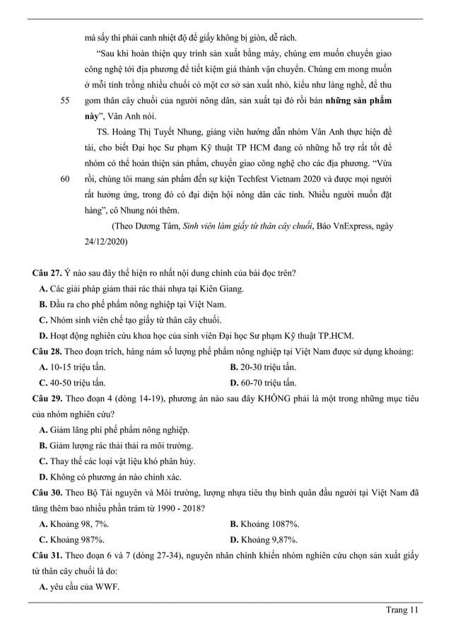 De kiem tra tu duy dhbk ha noi 2022 de1 | PDF