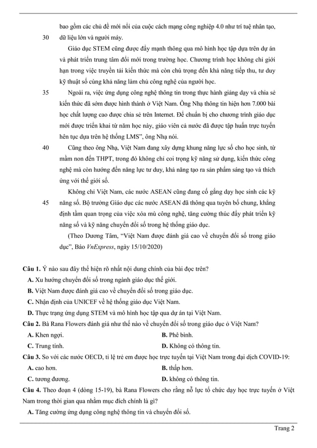 De kiem tra tu duy dhbk ha noi 2022 de1 | PDF