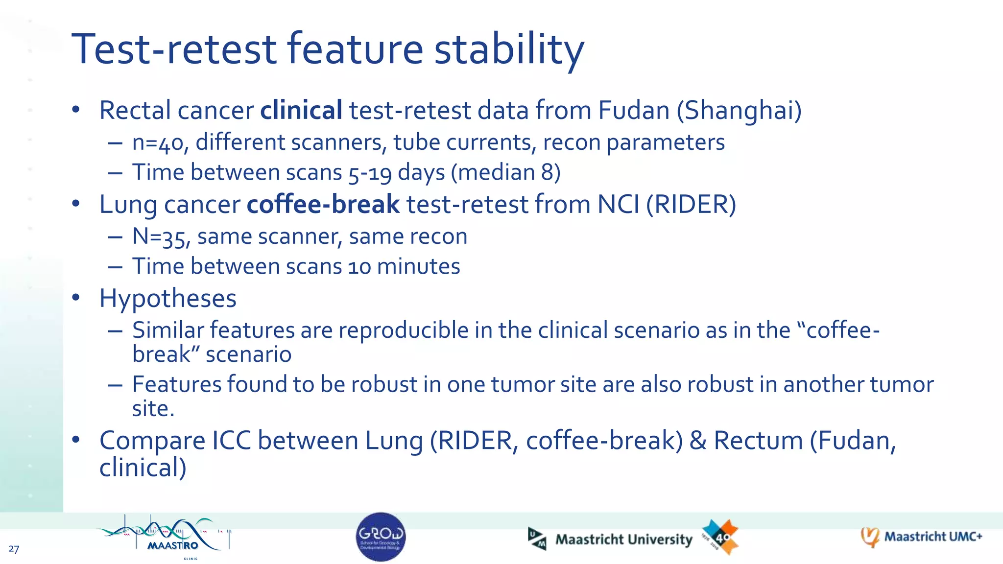 University of Toronto - Radiomics for Oncology - 2017 | PPTX