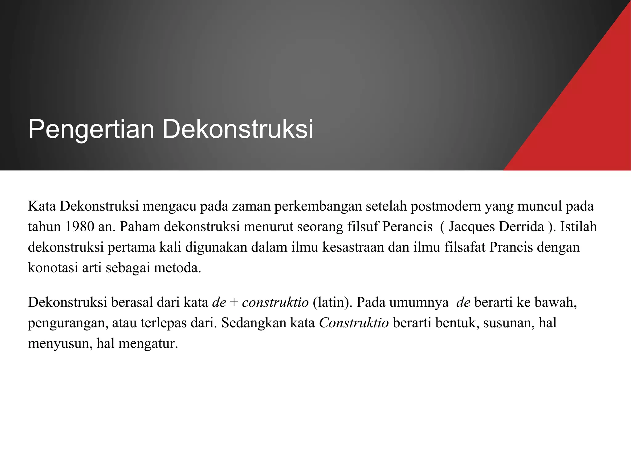 Arsitektur Dekonstruksi | PPTX