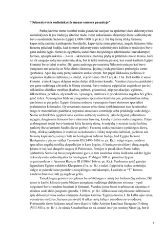 Dekoratyvinės sodininkystės menas senovės pasaulyje | DOC