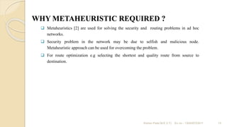 Avoiding Packet Dropping Misbehavior in VANET using Trust Based Ant Colony Optimization | PPT