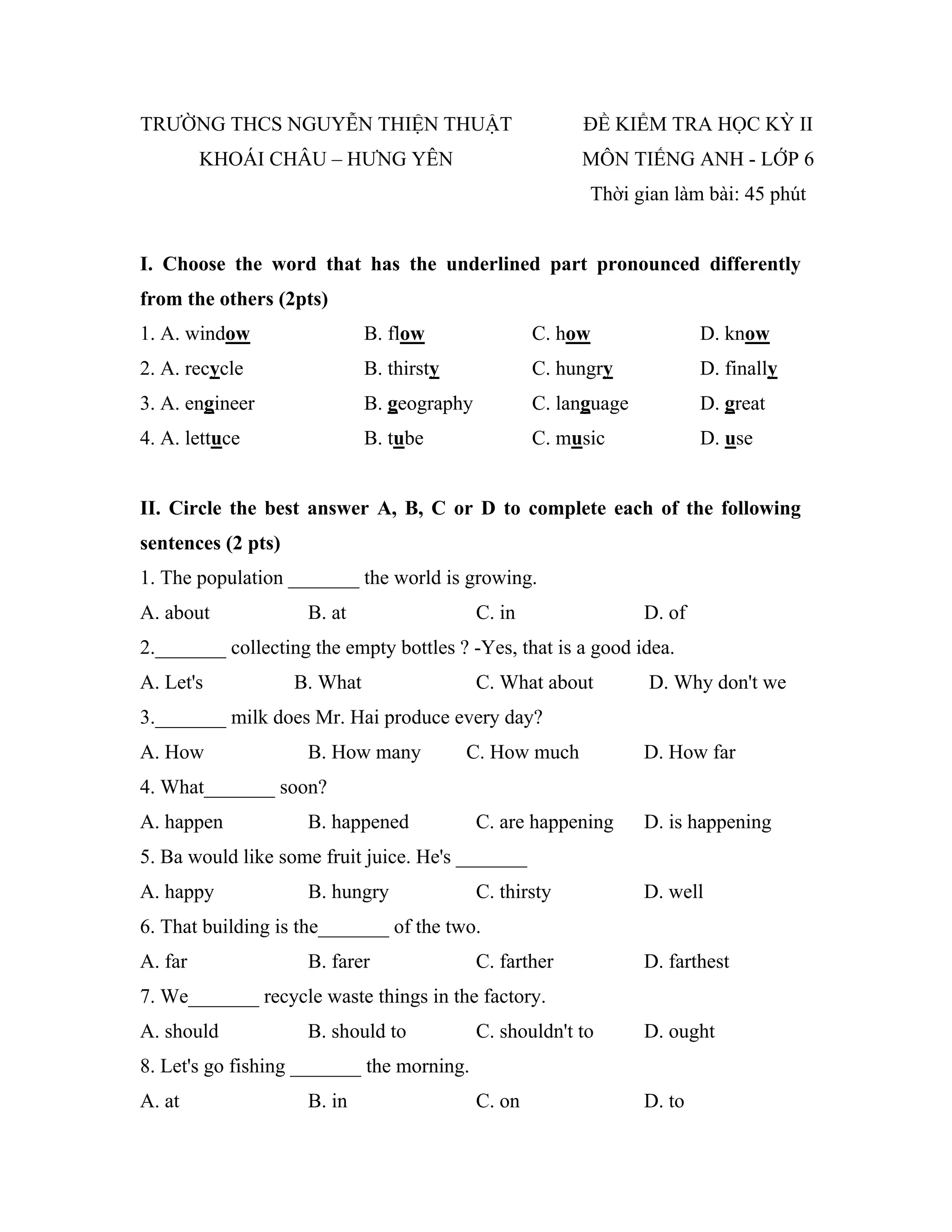 De kt tienganh-hk2-l6-hy2 | PDF