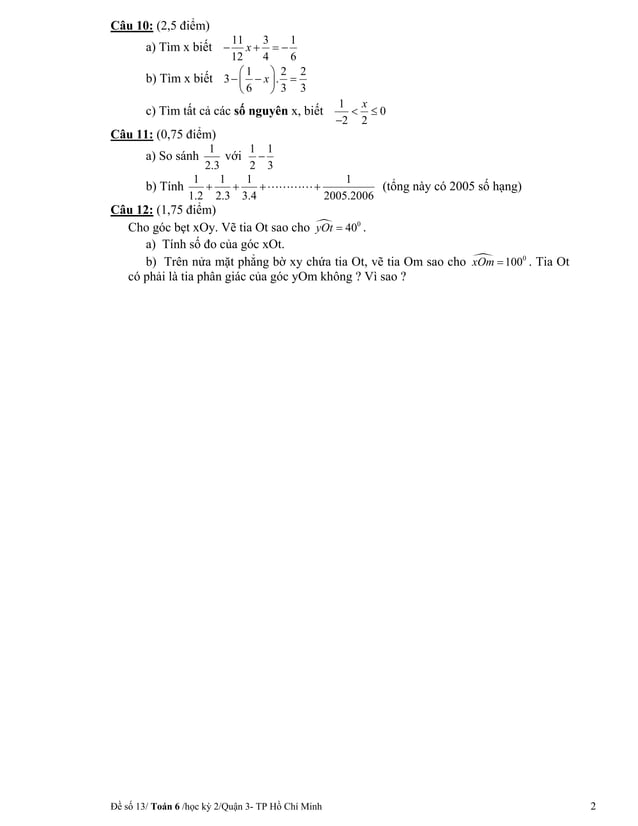 De kt toan-l6-hk2-hcm | PDF | Free Download