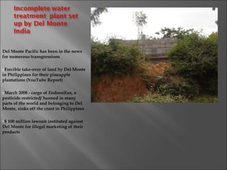 Del Monte India Environmental Abuse | PPT