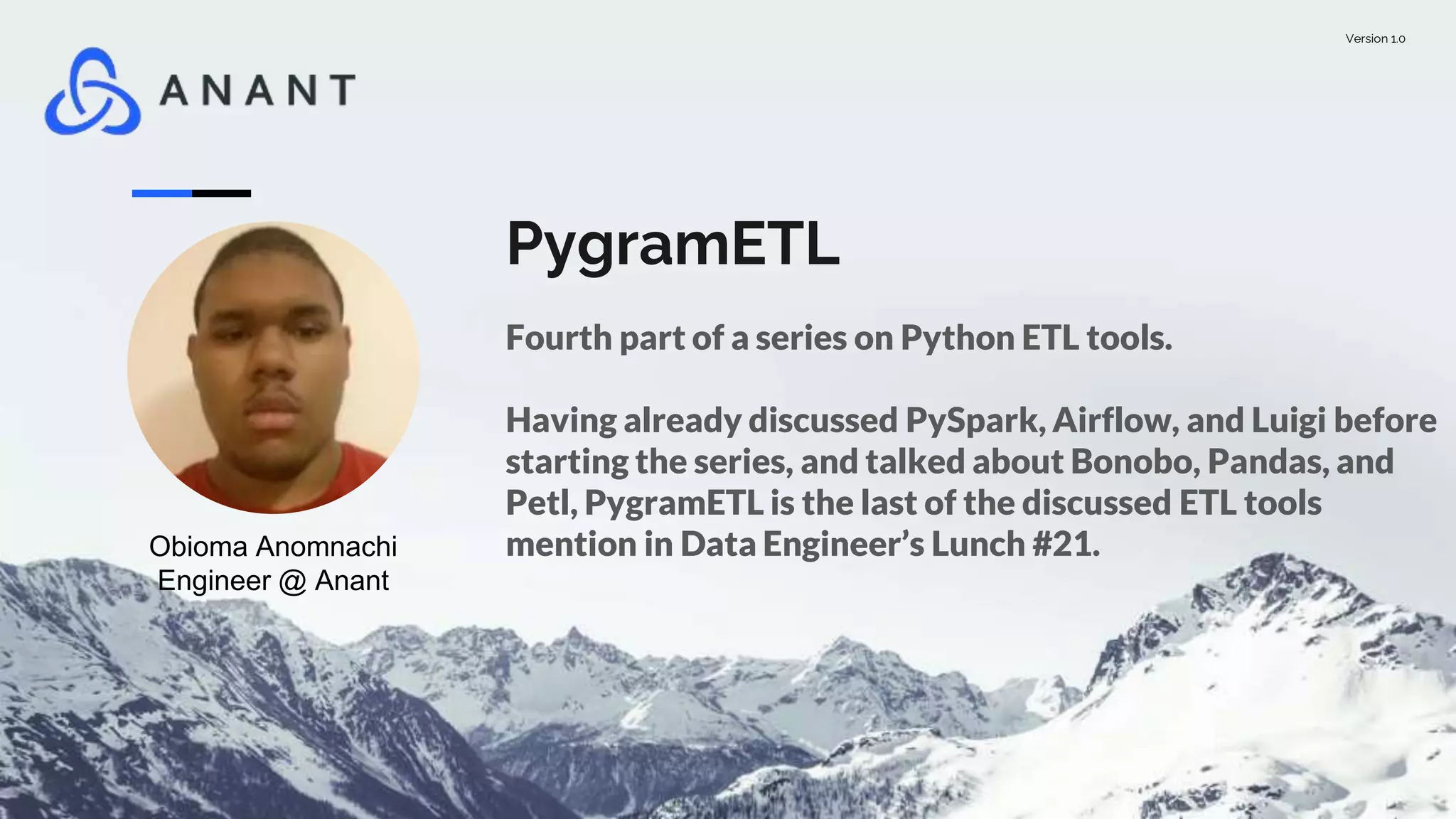 Data Engineer’s Lunch #41: PygramETL | PPT
