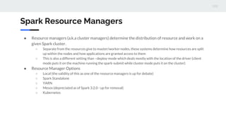 Data Engineer's Lunch #80: Apache Spark Resource Managers | PPT