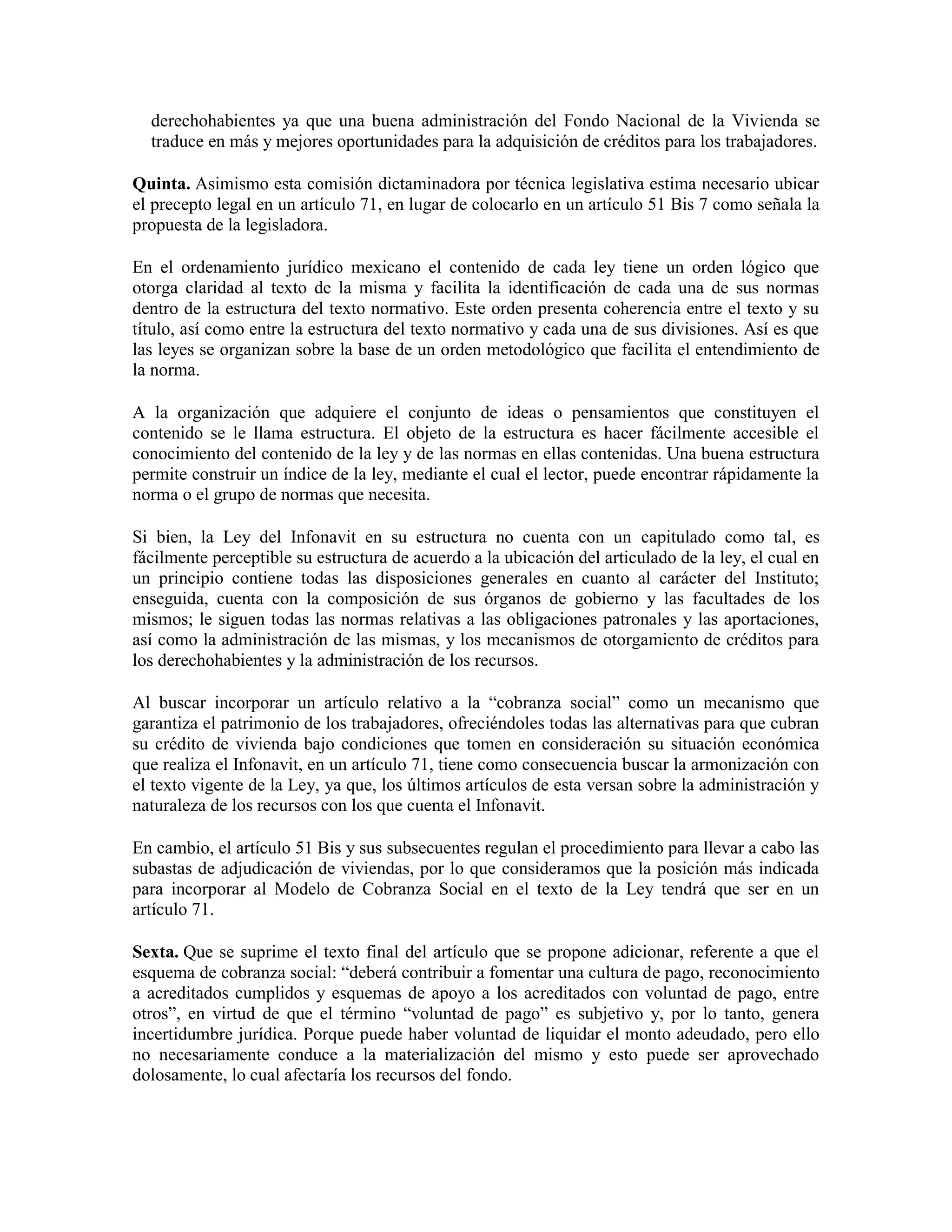 EL ARTÍCULO 71 A LA LEY DEL INSTITUTO DEL FONDO NACIONAL DE LA VIVIENDA ...