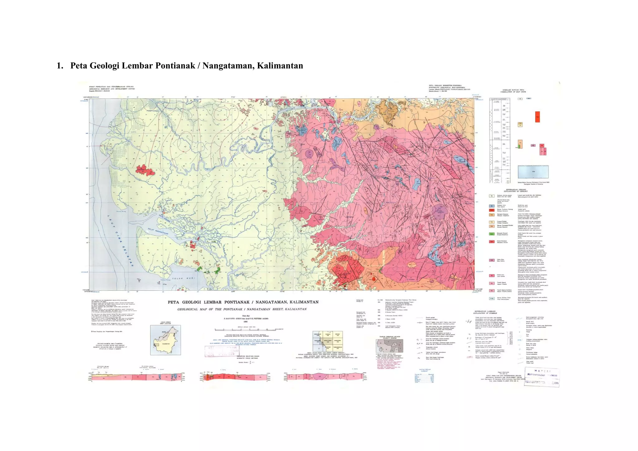 Materi Peta Geologi, Peta Geologi Pontianak atau Nangataman Kalimantan barat | PDF