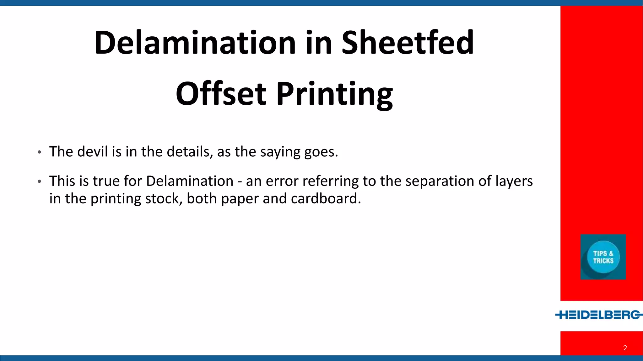 Delamination in sheetfed offset printing | PPTX