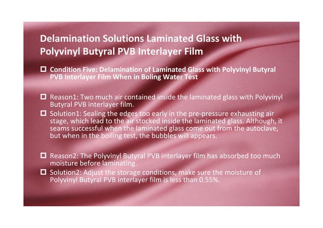 Delamination solutions laminated glass polyvinyl butyral pvb film | PDF | Chemistry | Science