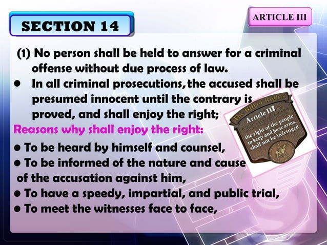 ARTICLE III - Sections11-16 | PPT | Law