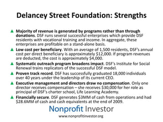 Delancey Street Foundation Rating Summary | PPT