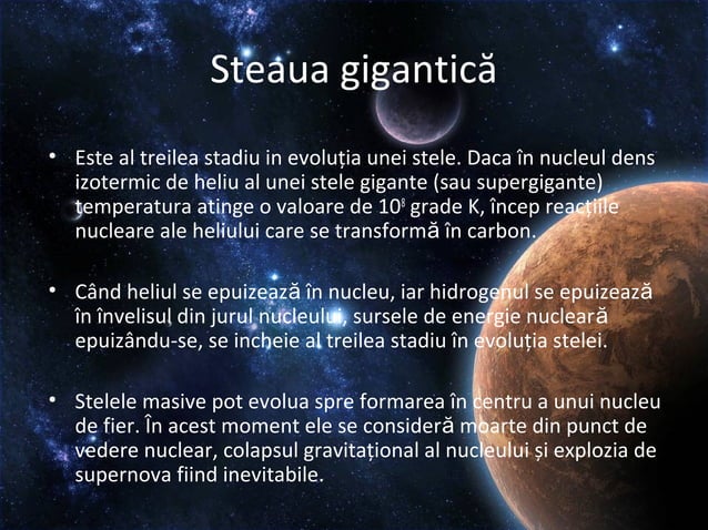 De la nebuloasa la supernova - prof. Voicu Cristian | PPT