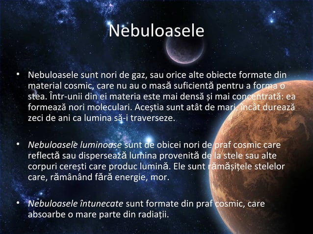 De la nebuloasa la supernova - prof. Voicu Cristian | PPT