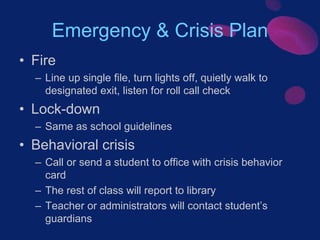 Final Draft Classroom Management Plan v4 | PPT