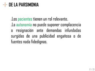 Parsimonia en medicina | PPTX