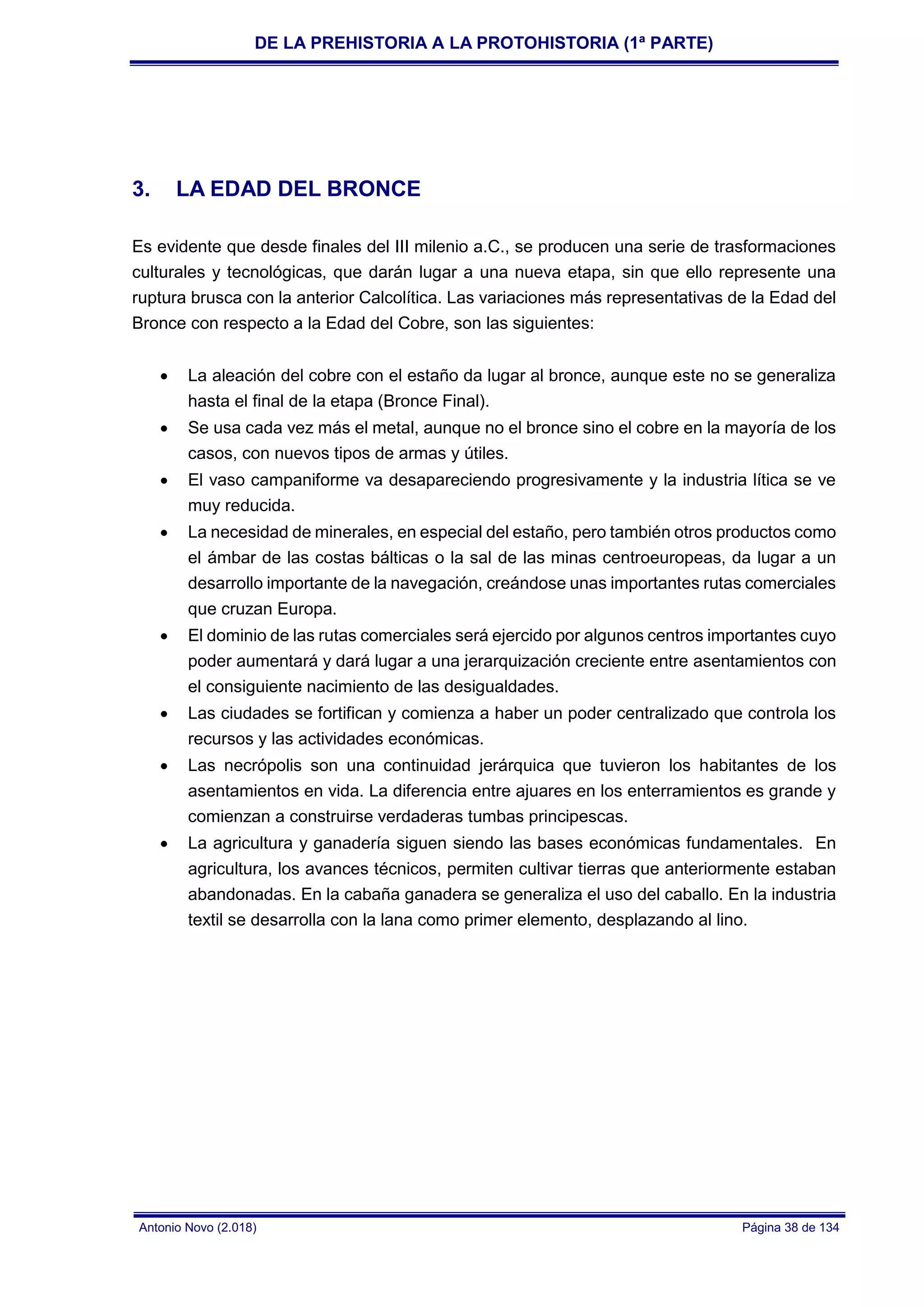 De la prehistoria a la protohistoria 1 parte | PDF