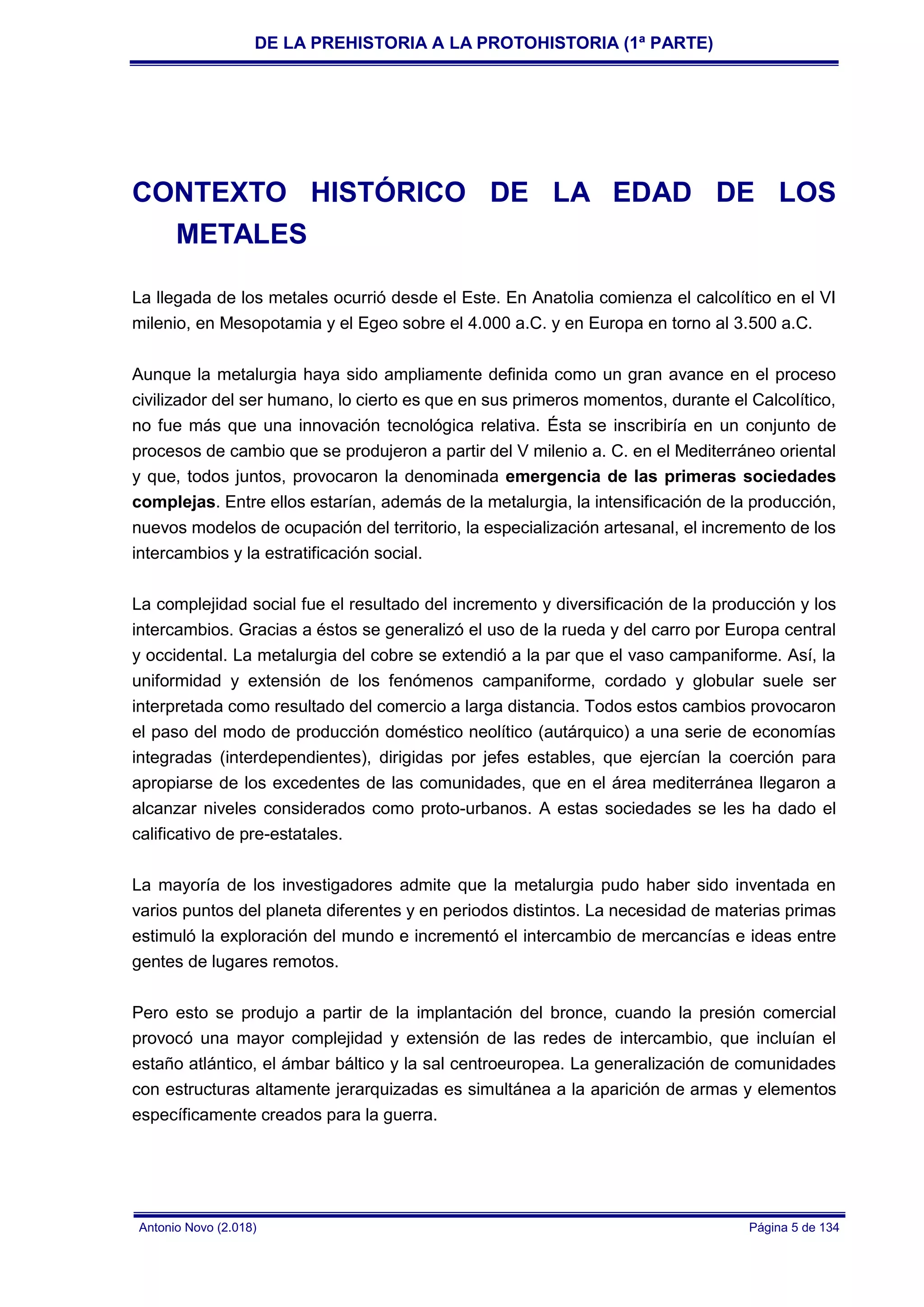 De la prehistoria a la protohistoria 1 parte | PDF