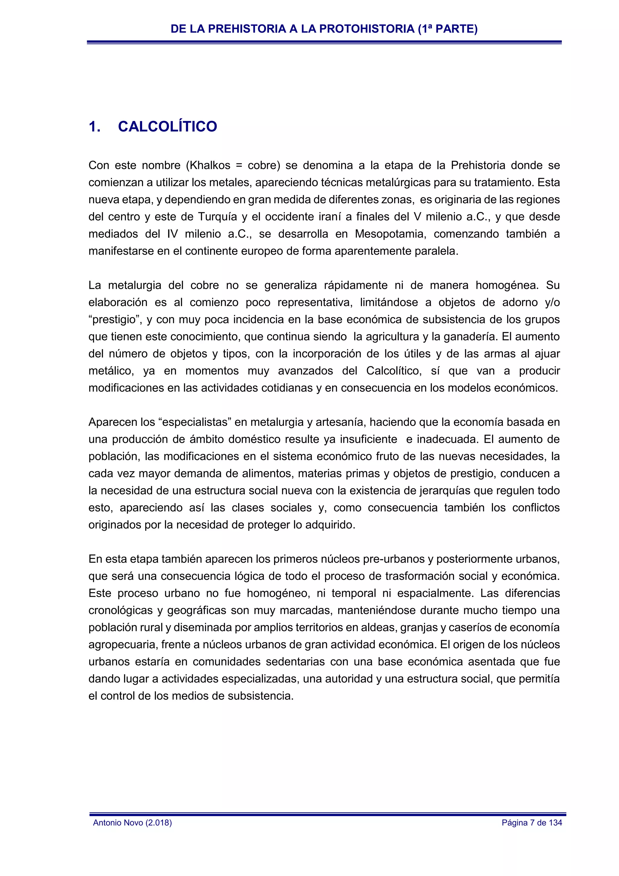 De la prehistoria a la protohistoria 1 parte | PDF