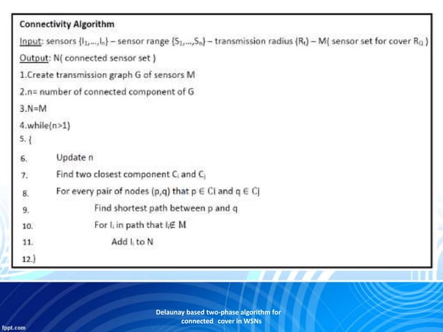 Delaunay based two-phase algorithm for connected cover in WSNs | PPTX | Internet of Things ...