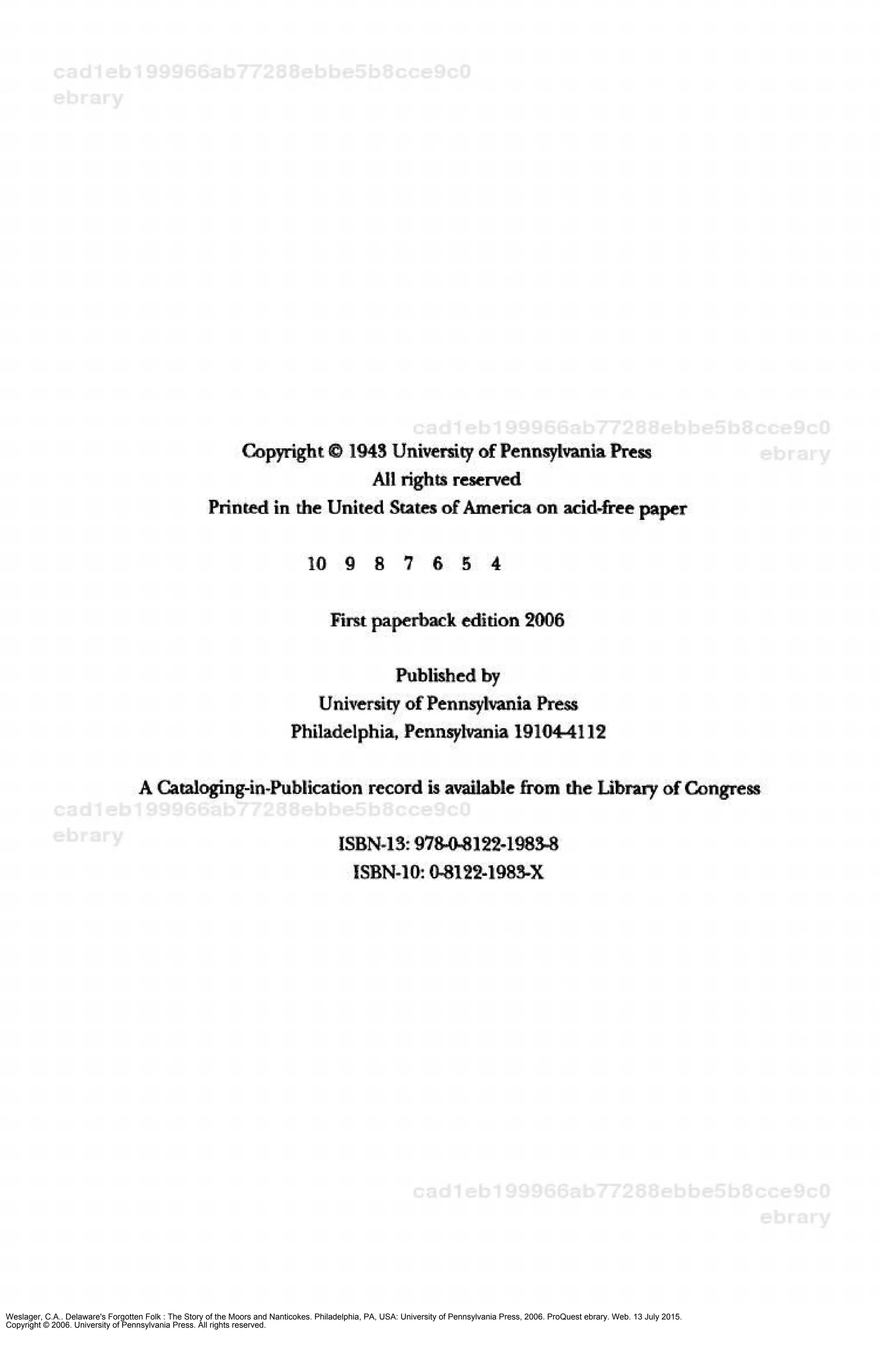 Delaware's forgotten folk the story of the moors and nanticokes | PDF