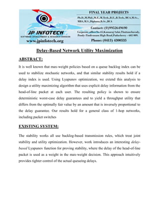 Delay based network utility maximization | PDF
