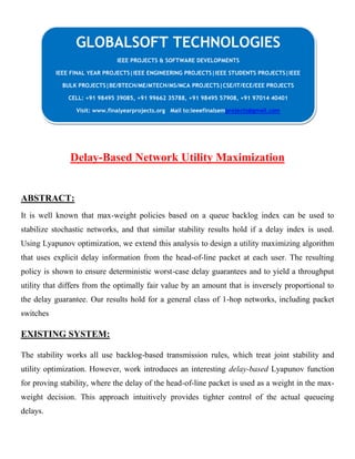 Delay based network utility maximization | DOCX | Internet of Things ...