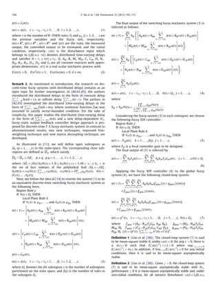 Delay-dependent fuzzy static output feedback control for discrete-time fuzzy stochastic systems ...