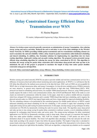 Delay Constrained Energy Efficient Data Transmission over WSN | PDF