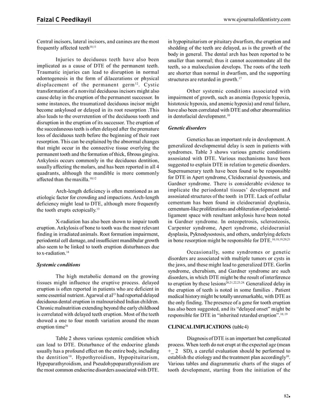 Delayed eruption | PDF | Dental Health | Diseases and Conditions