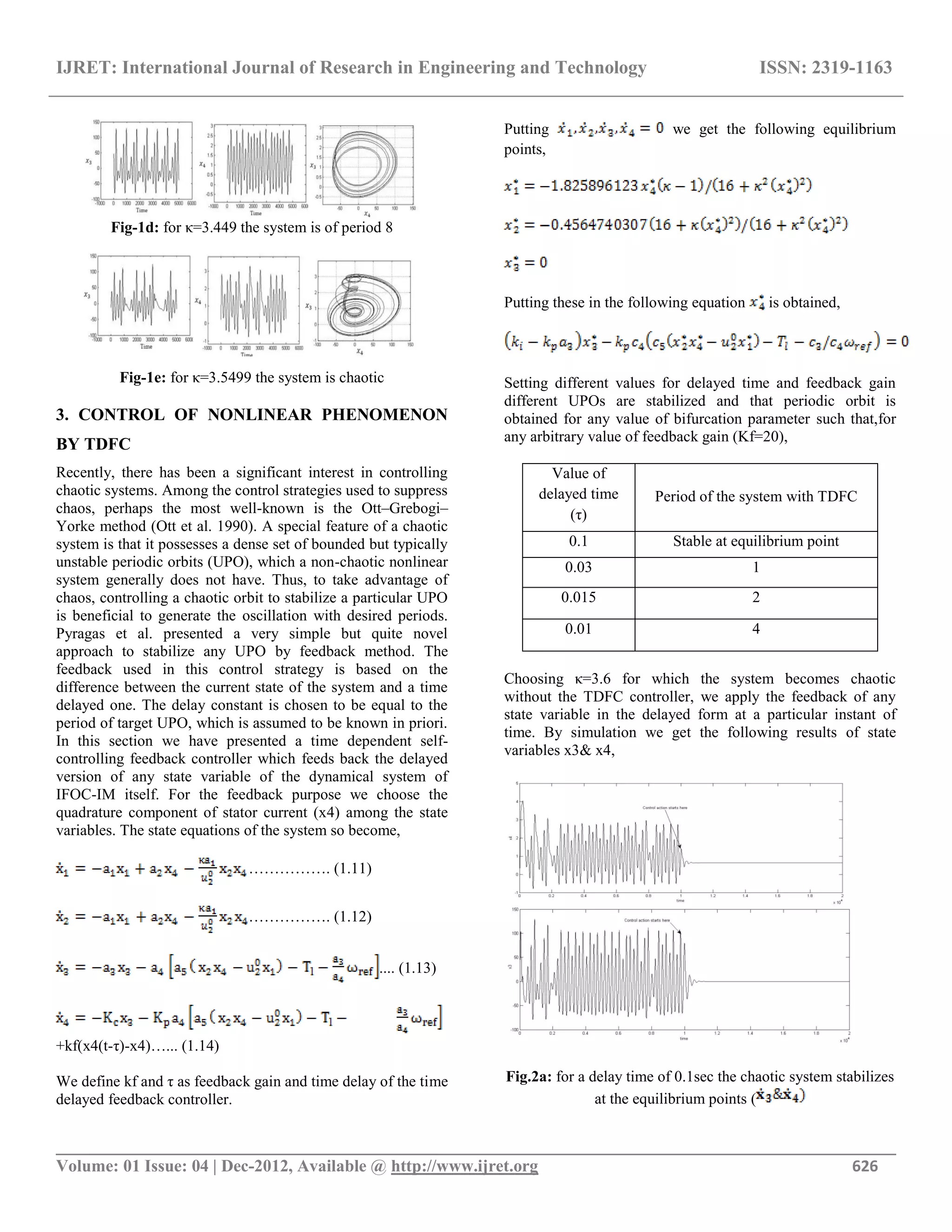 Delayed Feedback Control Of Nonlinear Phenomena In Indirect Field
