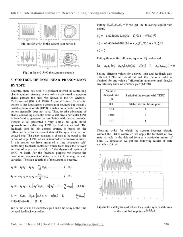 Delayed Feedback Control Of Nonlinear Phenomena In Indirect Field Oriented Control Of Induction