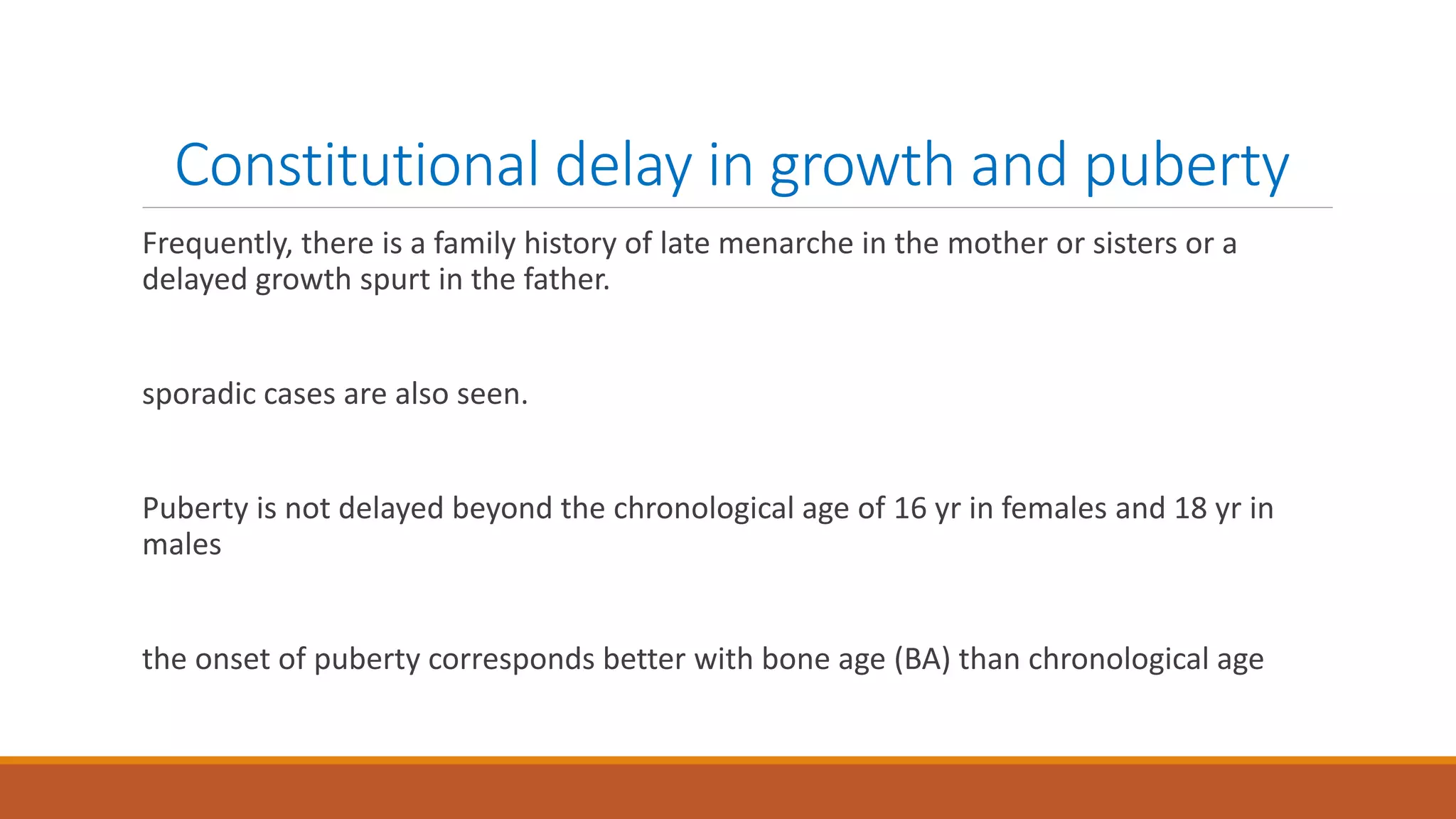 Delayed puberty , etiology , diagnostic approach | PPTX